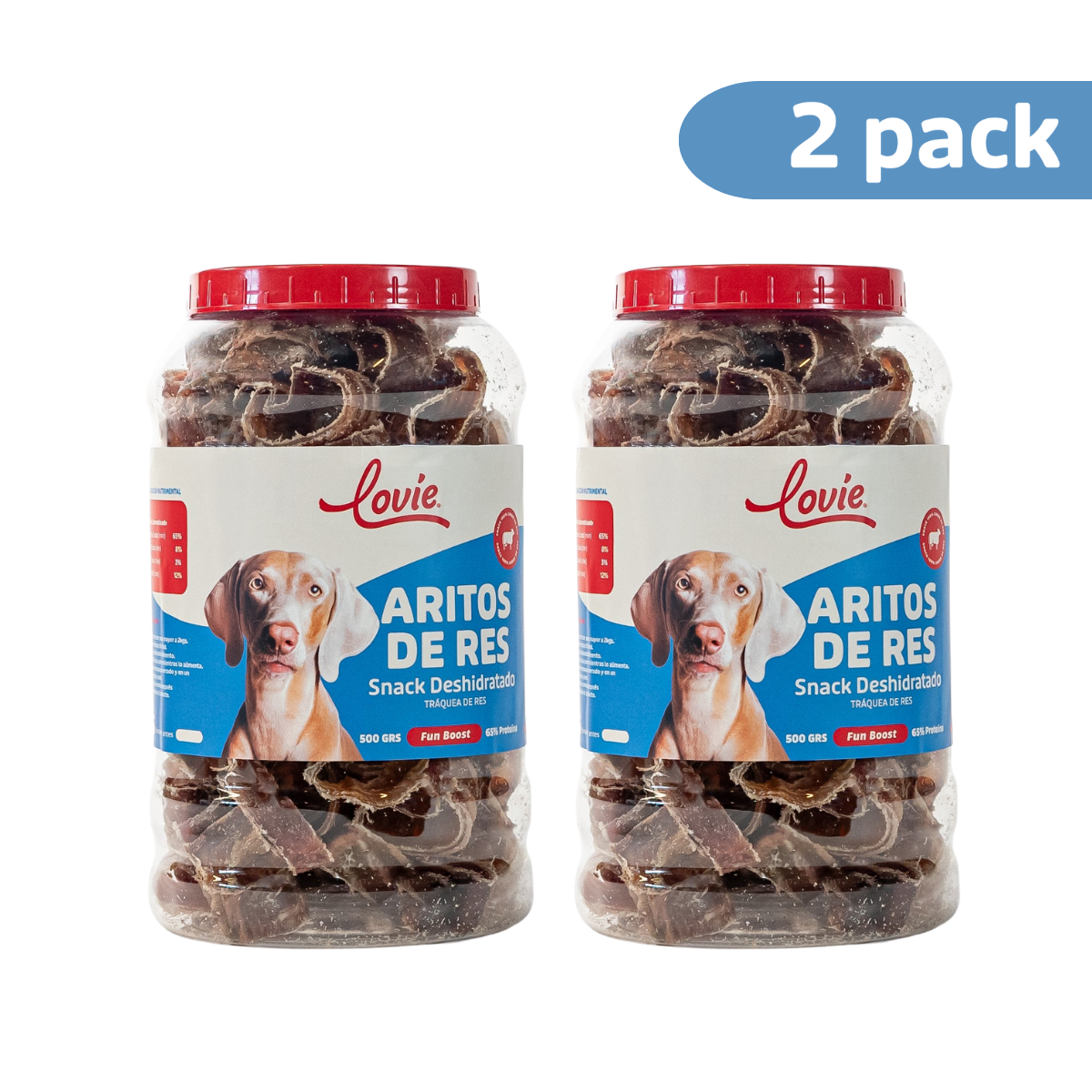 Aritos de Res Snack Deshidratado - Pack 2 BOTES GRANDES - 1 Kg – Lovie ...